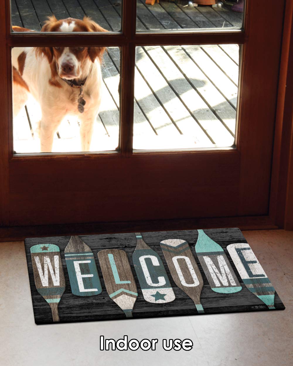 Toland Home Garden 800511 Welcome Paddles Summer Door Mat 18x30 Inch Welcome Outdoor Doormat for Entryway Indoor Entrance