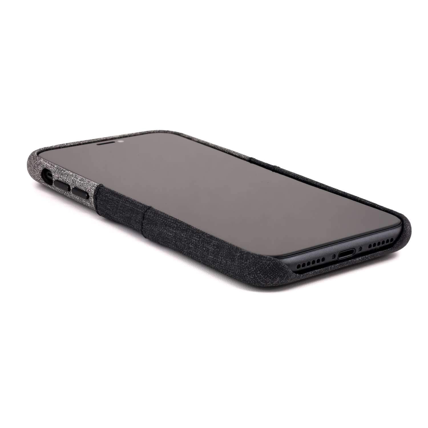 Dockem iPhone 11 Wallet Case: Built-in Metal Plate for Magnetic Mounting & 2 Card Holders (6.1" Luxe M2 Synthetic Leather, Black & Grey)