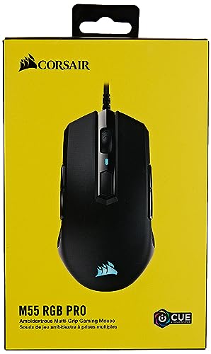 Corsair M55 RGB PRO Multi-Grip Gamer Mouse with Ambidextrous Design Black - CH-9308011-NA