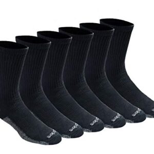 Dickies Men's Multi-Pack Dri-Tech 2.0 Moisture Control Heel-Lock Crew Socks, Black, Shoe Size: 6-12