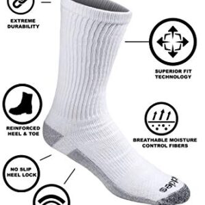 Dickies Men's Multi-Pack Dri-Tech 2.0 Moisture Control Heel-Lock Crew Socks, Black, Shoe Size: 6-12