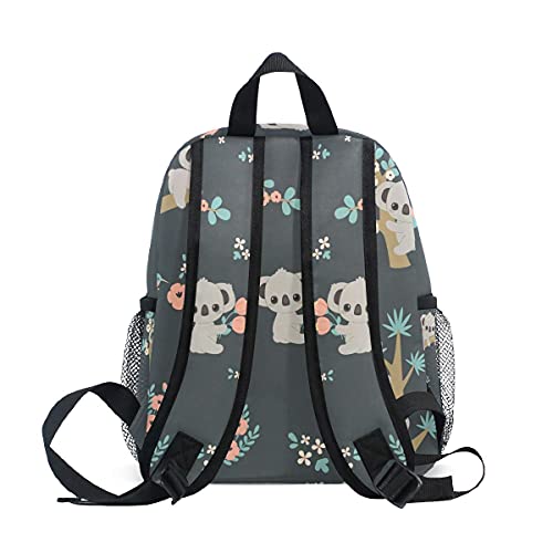 OREZI Cute Baby Koala Preschool Backpack with Chest Strap,Mini Toddler Backpack with Name Tag Daycare Toy Bag for Boys Girls,10 x 4x 12 Inches