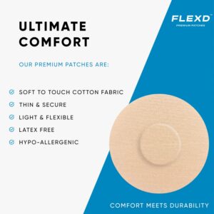 Flexd - Freestyle Waterproof Sensor Covers for Libre 2 & 3 - (25 Pcs) - Libre 3 Sensor Covers - CGM Adhesive Patches - (Round - Tan)