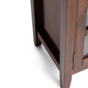 SIMPLIHOME Artisan SOLID WOOD 38 Inch Wide Transitional Medium Storage Cabinet in Russet Brown, For the Living Room, Entryway and Family Room