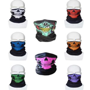 8PCS Skull Bandana Cycling Dust Protect Mask Autumn Winter Headband Scarf Neck Face Mask Headwear Outdoor Cycling Mask Accessories