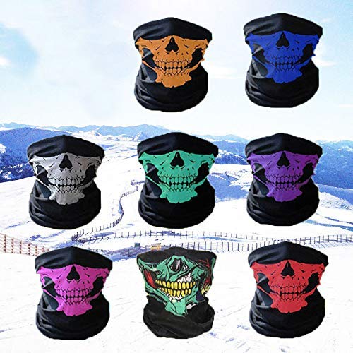 8PCS Skull Bandana Cycling Dust Protect Mask Autumn Winter Headband Scarf Neck Face Mask Headwear Outdoor Cycling Mask Accessories