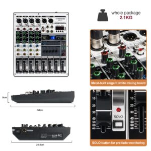 Professional Audio Mixer, Phenyx Pro Sound Mixer w/USB Audio Interface, 4-Channel Sound board Dj Mixer w/Stereo Equalizer, 16 DSP Effects, suitable for Stage, Live Gigs, and Karaoke (PTX-15)