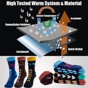 Time May Tell Men and Womens Hiking Socks Moisture Wicking Cushion Crew Socks for Terkking,Outdoor Sports,Performance 3 pack (black,blue,brown 9''-12