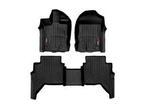 weathertech custom fit floorliners for ford ranger - 1st & 2nd row (441518-1-2), black