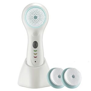 true glow by conair sonic facial brush - waterproof + rechargeable, white