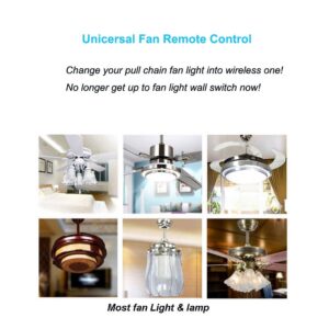 Ceiling Fan Remote Control Kit, Small Size Universal Speed, Light & Timing 3 in 1 Wireless Control, for Harbor Breeze Hunter Hampton Bay Lichler Ceiling Fans Light Remote