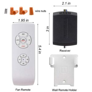 Ceiling Fan Remote Control Kit, Small Size Universal Speed, Light & Timing 3 in 1 Wireless Control, for Harbor Breeze Hunter Hampton Bay Lichler Ceiling Fans Light Remote