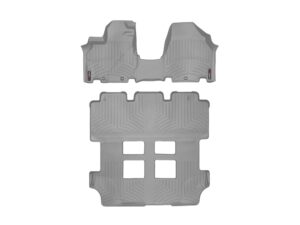 weathertech custom fit floorliners for honda odyssey - full set (463471-463412), grey