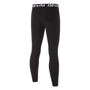 DEVOROPA Boys Leggings Quick Dry Youth Compression Pants Sports Tights Basketball Base Layer Black M