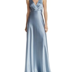 Jill Jill Stuart Bow-Back Satin Gown Glacier Size 6