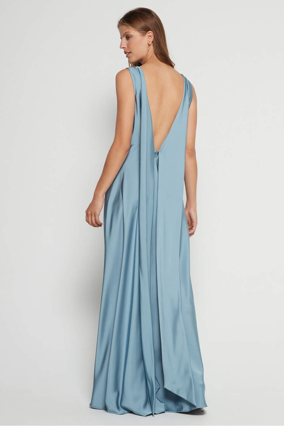 Jill Jill Stuart Bow-Back Satin Gown Glacier Size 6