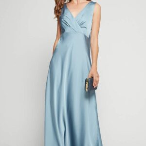 Jill Jill Stuart Bow-Back Satin Gown Glacier Size 6