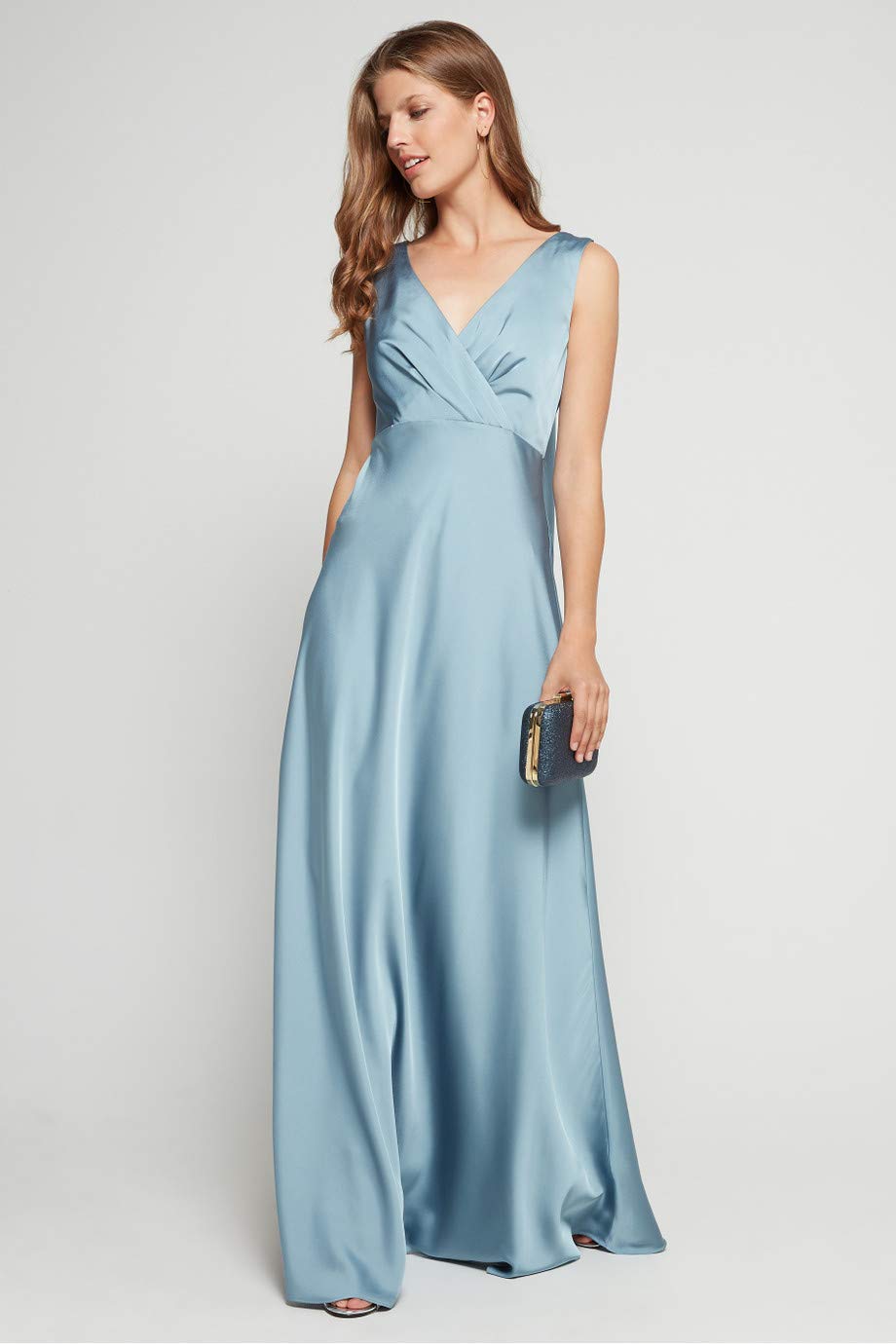 Jill Jill Stuart Bow-Back Satin Gown Glacier Size 6