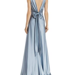 Jill Jill Stuart Bow-Back Satin Gown Glacier Size 6