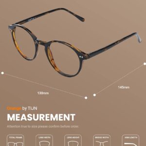 TIJN Vintage Glasses for Women Men Thick Round Rim Eyeglasses Clear Lens