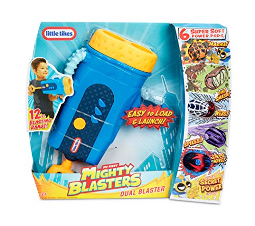 Little Tikes 651267 Mighty Blasters Dual Blaster Toy Blaster with 6 Soft Power Pods by