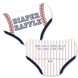 big dot of happiness batter up - baseball - diaper shaped raffle ticket inserts - baby shower activities - diaper raffle game - set of 24