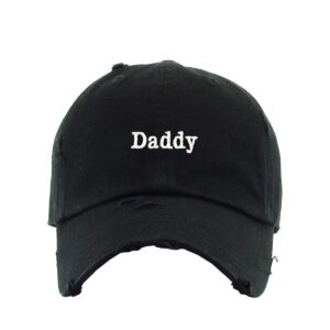 daddy vintage baseball cap embroidered cotton adjustable distressed dad hat black