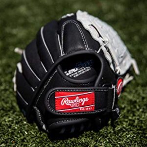 Rawlings | SURE CATCH T-Ball & Youth Baseball Glove | Right Hand Throw | 10.5" | Black/Grey