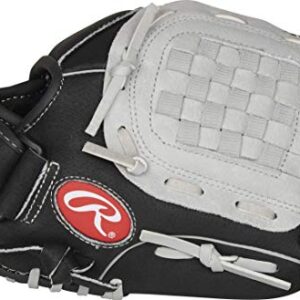 Rawlings | SURE CATCH T-Ball & Youth Baseball Glove | Right Hand Throw | 10.5" | Black/Grey