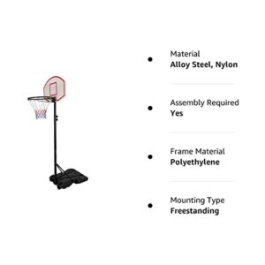 JupiterForce Basketball Hoop Outdoor 5.5-7Ft Height Adjustable, Portable Basketball Hoops & Goals with Backboard&Wheels for Kids/Adults Indoor