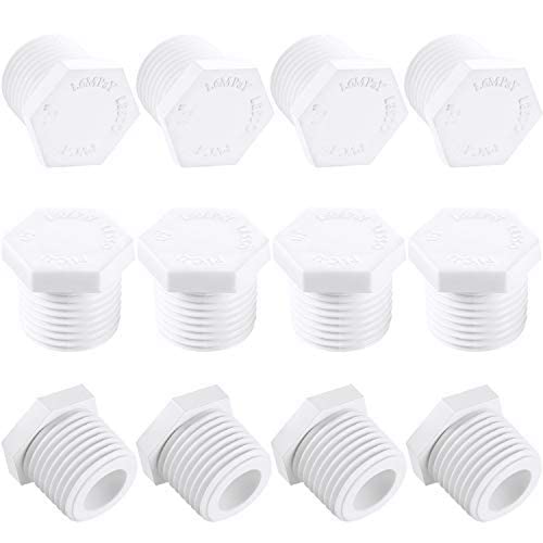 Mudder 12 Pieces 1/2 Inch 11630 91857 Water Heater Drain Plug White Plastic Drain Plug Compatible with RV Camper and Atwood Water Heaters