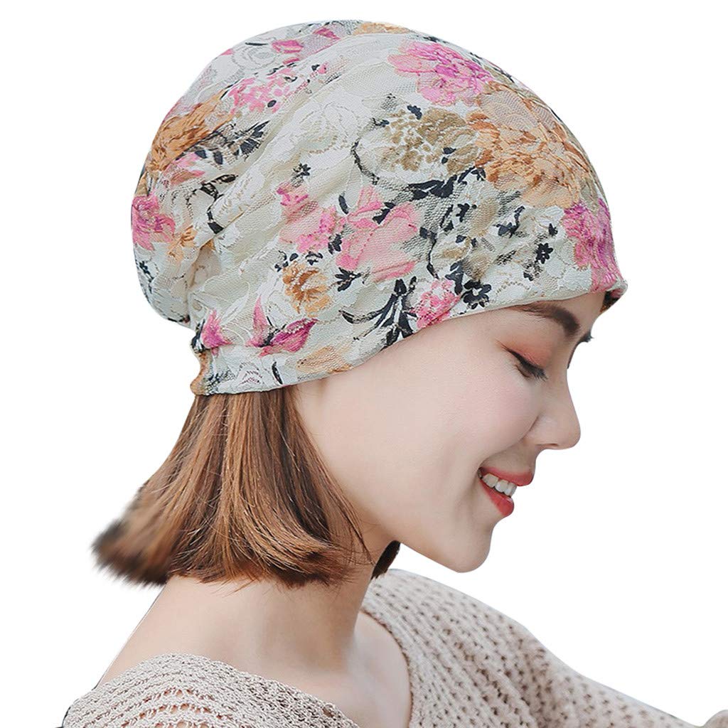 Chemo Cap Boho Floral Printed Turban Headwear Back Bloom Flower Headwrap Hijab Wrap Scarf