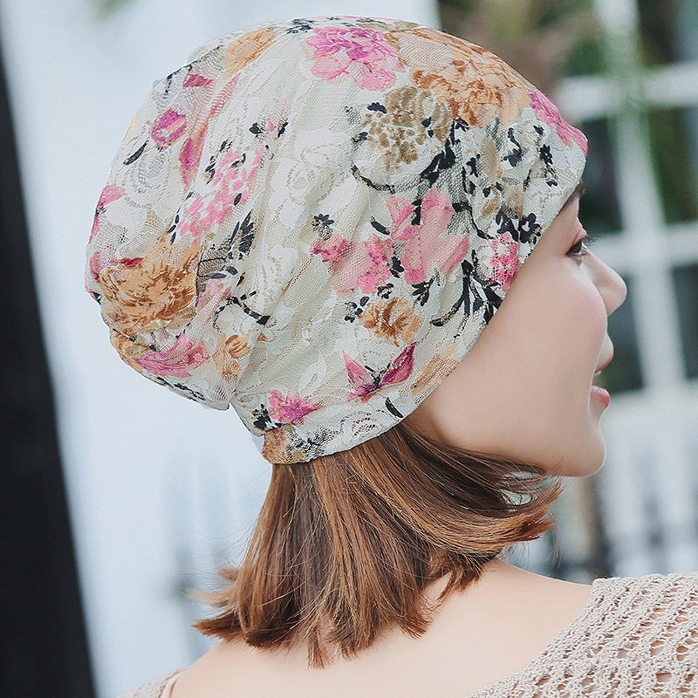 Chemo Cap Boho Floral Printed Turban Headwear Back Bloom Flower Headwrap Hijab Wrap Scarf