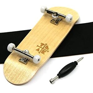 Teak Tuning Prolific Complete Fingerboard - Pro Board Shape and Size, Bearing Wheels, and Trucks - 32mm x 97mm Handmade Wooden Board - The Real OG Classic Maple Edition