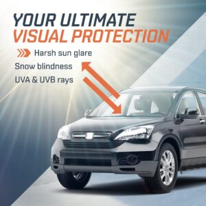 SAILEAD Polarized Car Sun Visor Extender - Universal Visor w/ Polycarbonate Lens - Anti-Glare, Protects from Sun Glare, Snow Blindness & UV Rays