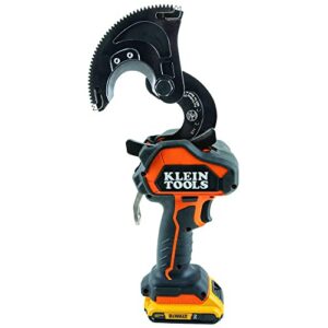 Klein Tools BAT20GD10 Cable Cutter, Gear Cable Cutter Battery Operated Kit With Dewalt 20 Volt 2 Ah Battery for Copper and Aluminum