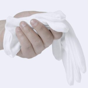 12 Pairs White Cotton Gloves for Serving Inspection Costume - Cloth Gloves for Dry Hands Eczema SPA Moisturizing