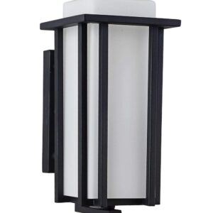 EERU Wall Sconce, Weather & Rust Resistant Black Finish with Frosted Glass, 12.2x5.9 inches, for Exterior House Front Porch Garage Driveway