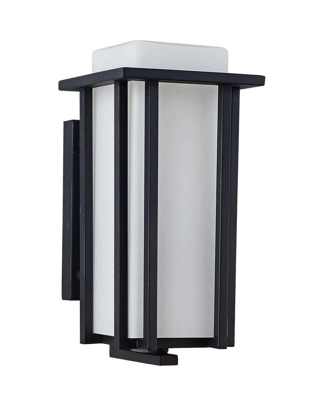 EERU Wall Sconce, Weather & Rust Resistant Black Finish with Frosted Glass, 12.2x5.9 inches, for Exterior House Front Porch Garage Driveway