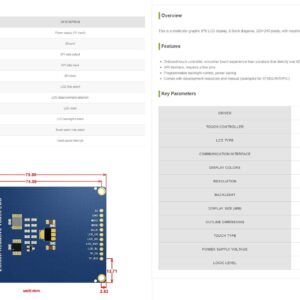 Waveshare 2.8inch 320×240 Pixels IPS LCD with 4-Wire Resistive Touch Screen SPI Communication Interface