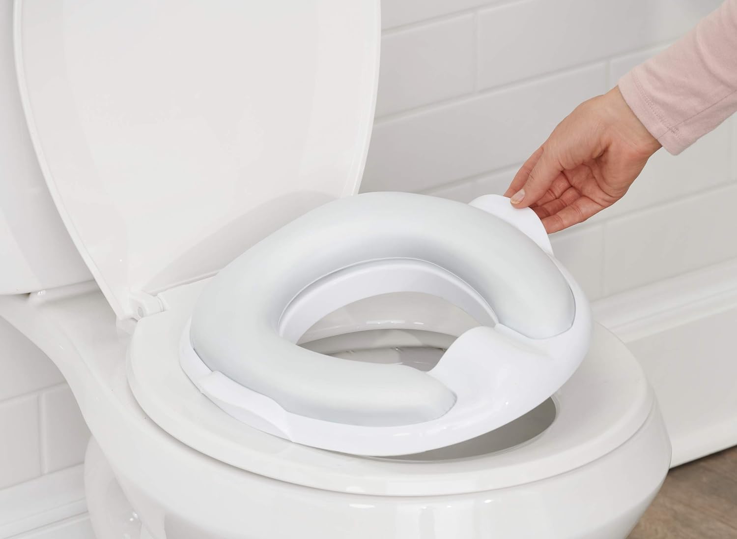 Regalo 2-in-1 Potty Training and Transition Potty With Flushing Sound, Removable Seat, Bonus Kit, Oversized Foam Soft Seat, and Wipe Storage, White