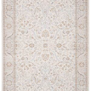 SAFAVIEH Isabella Collection Area Rug - 8' x 10', Cream & Beige, Oriental Design, Non-Shedding & Easy Care, Ideal for High Traffic Areas in Living Room, Bedroom (ISA912A)