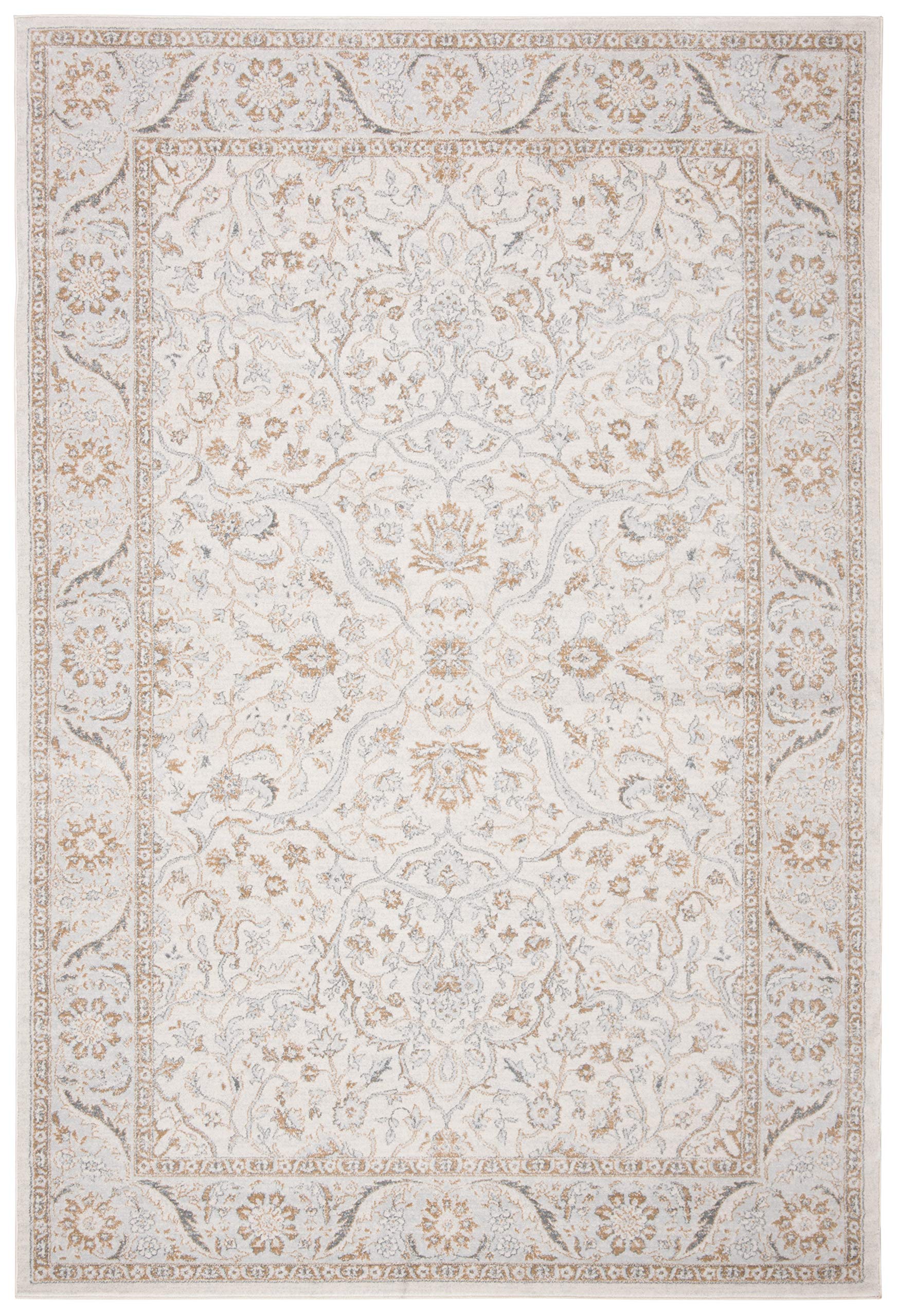 SAFAVIEH Isabella Collection Area Rug - 8' x 10', Cream & Beige, Oriental Design, Non-Shedding & Easy Care, Ideal for High Traffic Areas in Living Room, Bedroom (ISA912A)