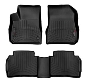 weathertech custom fit floorliners for chevrolet malibu - 1st & 2nd row (44903-1-2), black