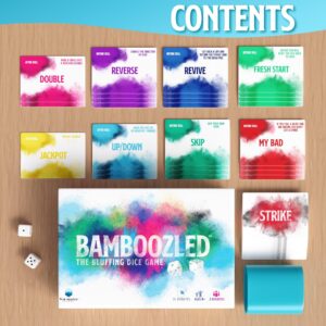 Bamboozled - A Hilariously Fun Bluffing Dice & Card Game. Family-Friendly Party Game for Kids, Teens & Adults. Fast and Easy to Learn