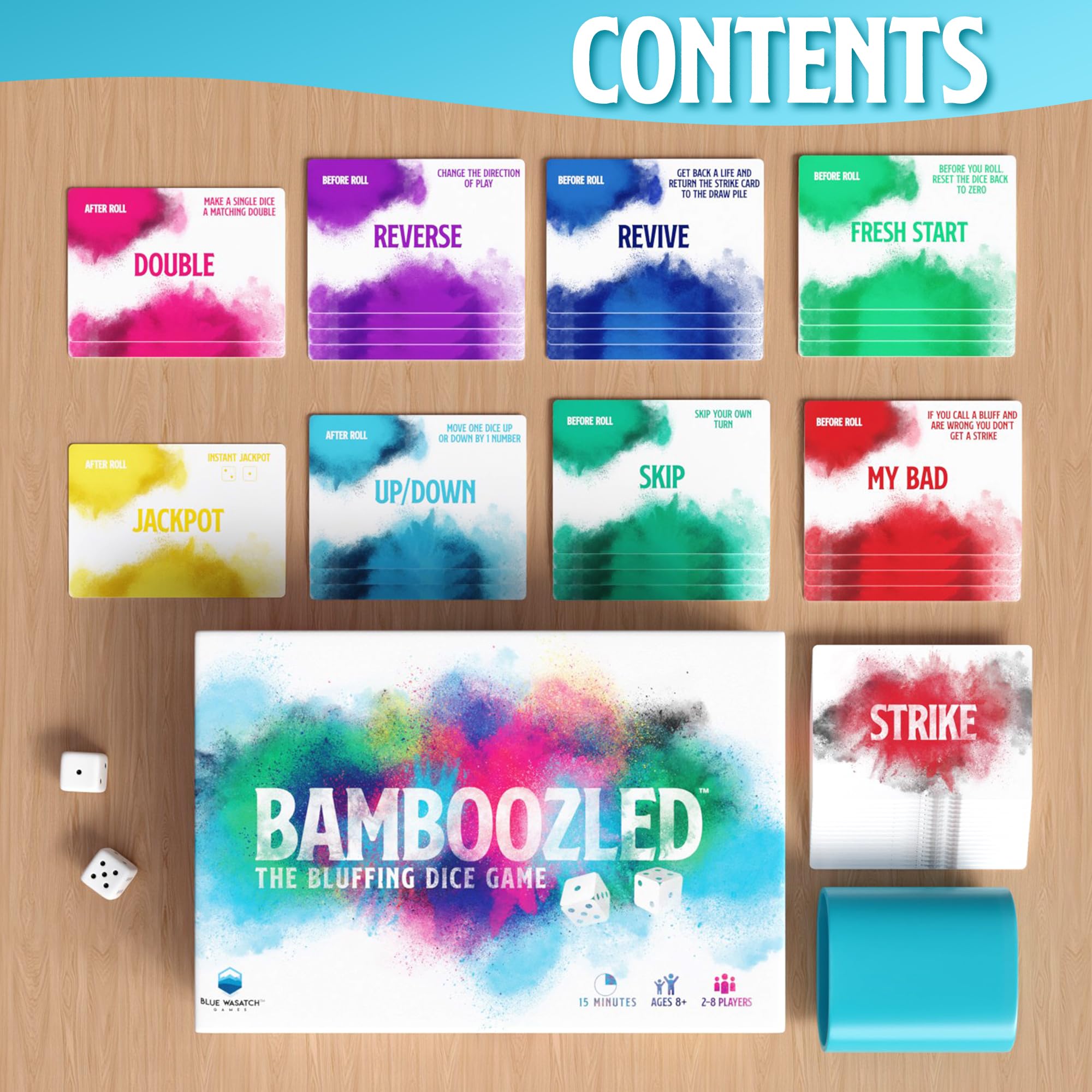 Bamboozled - A Hilariously Fun Bluffing Dice & Card Game. Family-Friendly Party Game for Kids, Teens & Adults. Fast and Easy to Learn