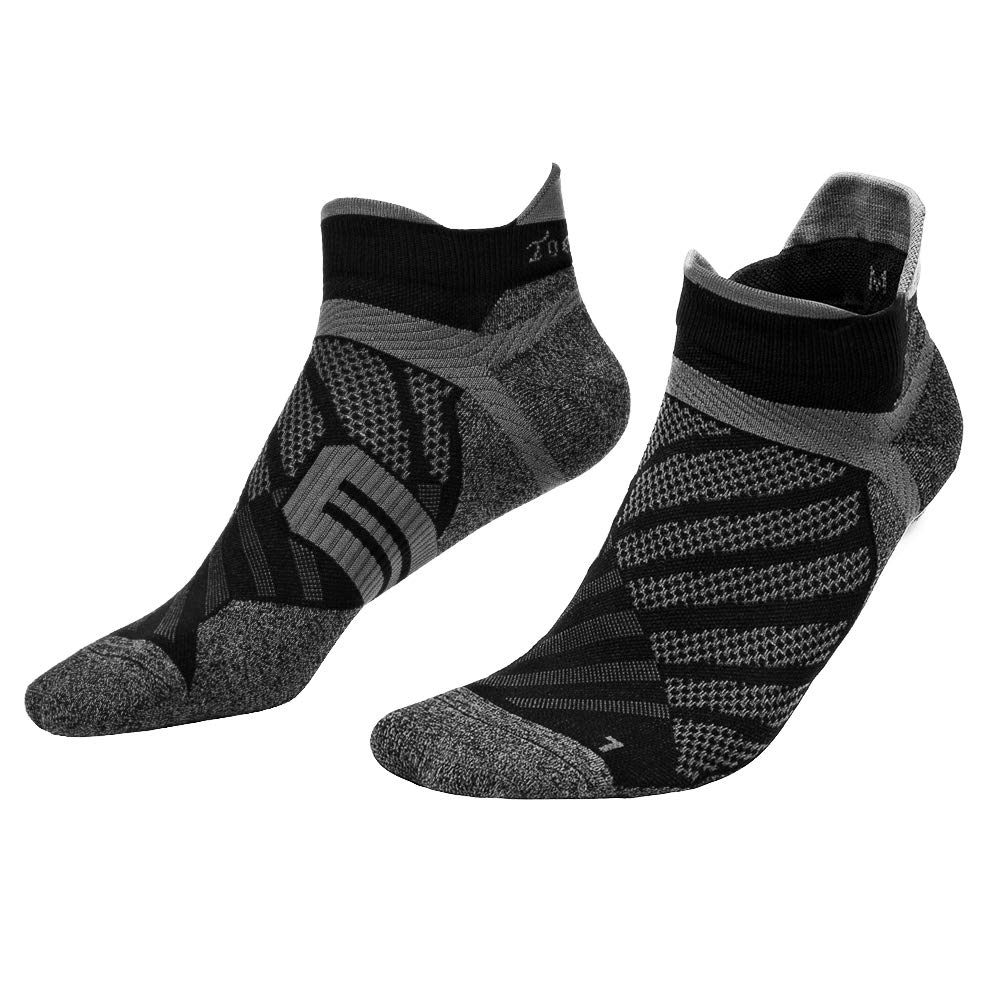 Toes&Feet Women's 2-Pack Black Anti-Sweat Deodorant Thin Ankle Compression Running Socks,M