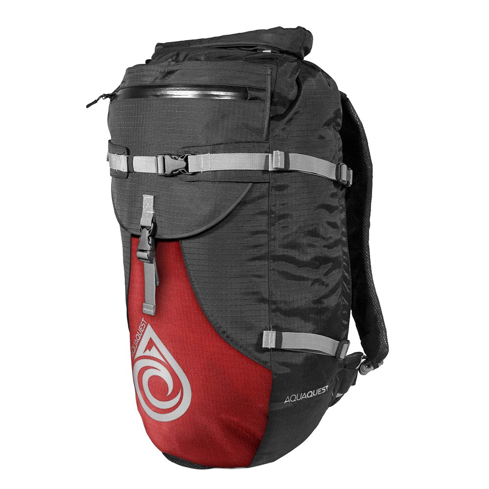 AquaQuest Spindrift Waterproof Backpack 30 L - Black + Red