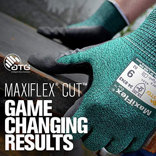 Maxiflex PIP ATG 34-8743/XL X-Large Cut, Green Engineered Yarn, Black Gloves, 3-Pack (34-8743 XLarge 3/Pack)