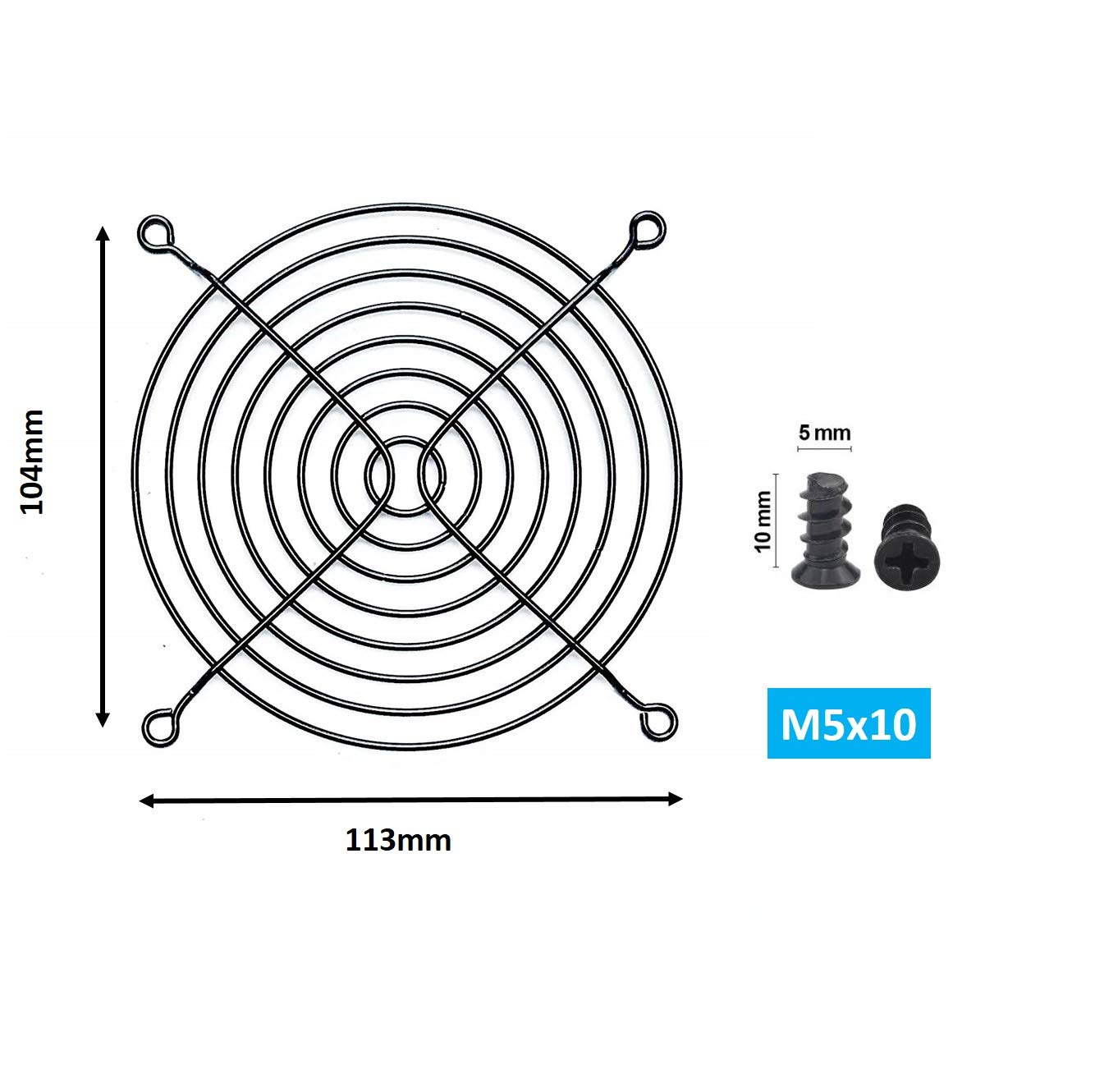 Easycargo 4pcs 120mm Fan Grill 120mm Guard Black with Screws (Black 120mm)